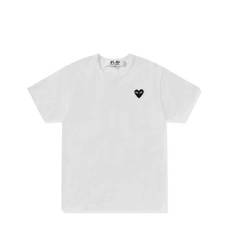 Comme Des Gar&ccedil;ons Femme, Tops, Blanc, Taille: 42 FR Small Rhinestone Heart Play T-Shirt
