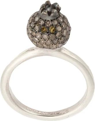 Rosa Maria Silberring mit Diamanten - Metallic