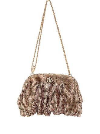 Isla pochette &agrave; ornements en cristal - Marron