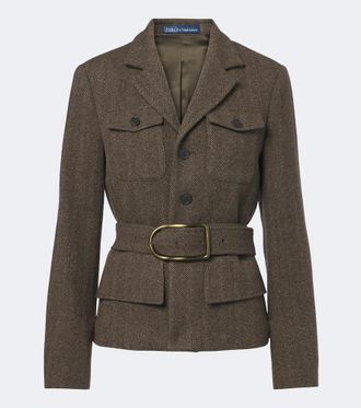 Polo Ralph Lauren Veste en tweed de laine m&eacute;lang&eacute;e