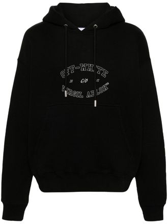 Off-white hoodie en coton à logo imprimé - Noir
