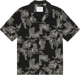 Les Deux Homme, Chemises, Noir, Taille: M Liam Flower Shirt