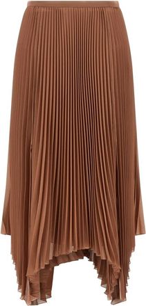 Valentino Garavani Jupe Midi en Georgette L&eacute;g&egrave;re - Femme - Jupes - Brun - Taille: 34 FR