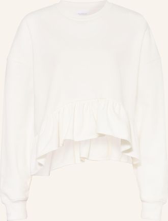 Rich & Royal Sweatshirt Mit R&uuml;schen weiss