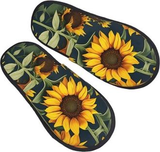 Generic Confortable Pantoufles en Feutre Imprim&eacute; tournesol aux fleurs sauvages Pantoufles Maison L&eacute;g&egrave;re Chaussons Homme pour Ext&eacute;rieur Int&eacute;rieur Adulte L