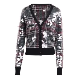 N&deg;21 Cardigan mit Paillettenverzierung - - Knitwear - Damen - Mehrfarbig - XL