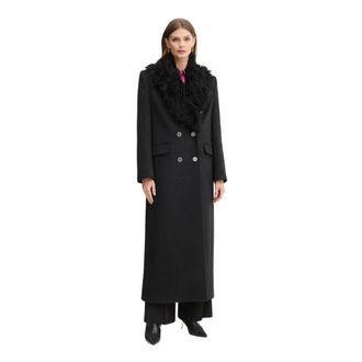 Versace Jeans Couture Wollmischmantel - - Coats - Damen - Schwarzk - L