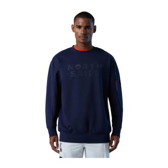 North Sails Reflektierender Crewneck Sweatshirt Tech Blau - - Sweatshirts & Hoodies - Herren - Blau - 3XL