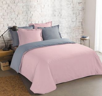 Vision Streetwear Vision - Bettbezug, wendbar, Baumwolle, Grau/Rosa, 200 x 200 cm