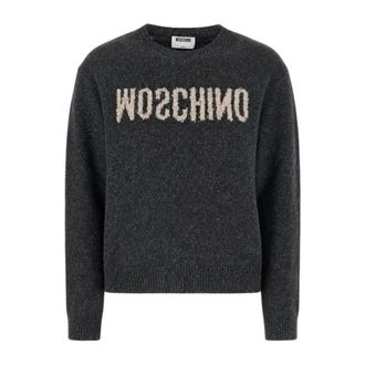 Moschino Pullover mit Rundhalsausschnitt und Used-Look - - Knitwear - Damen - Grau - XS