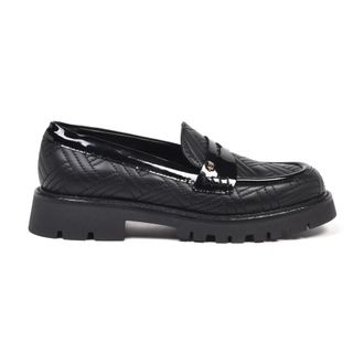 Baldinini Gesteppter Loafer aus Leder und Lackleder - - Shoes - Damen - Schwarzk - 39 EU