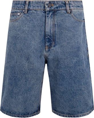 Daily Paper Clothing Compact Shield Embroidery Denim Shorts
