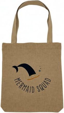 Fabulous Sac Shopping Tote Bag Aspect Lin - Mermaid Squad Sea Nature Bohemian Dream Myth - Sac de Courses Toile Epaisse 360g Beige Naturel Cabas Port&eacute; Epaule S