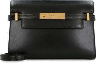 Saint Laurent Womens Manhattan Leather Crossbody Bag Black Calf Shoulder