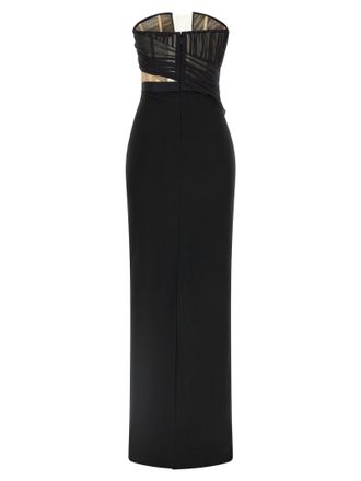 Nensi Dojaka Womens Black Viscose Long Dress
