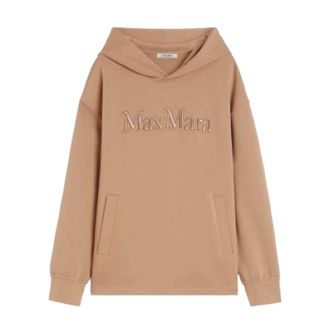 Max Mara Femme, Sweatshirts et sweats &agrave; capuche, Brun, Taille: 36 FR Felpa in jersey di cotone tecnico