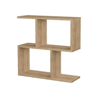 Dmora Wohnzimmertisch Polyh, Niedriger Wohnzimmertisch, Kaffeeregal, Couchtisch f&uuml;r Sofa, 60x20h60 cm, Eiche