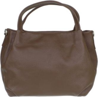 Girly HandBags Sac seau &agrave; bandouli&egrave;re en cuir v&eacute;ritable pour femmes Sac messager uni Sac &agrave; main Petit, caf&eacute;, W 23, H 20, D 13 cm (W 9, H 8, D 5 inches)