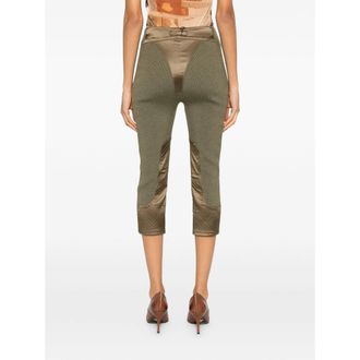 Jean Paul Gaultier Panelled Design Virgin Wool Trousers - Green
