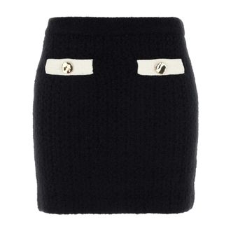 Self Portrait Alpaka-Mix Minirock - - Skirts - Damen - Schwarzk - M