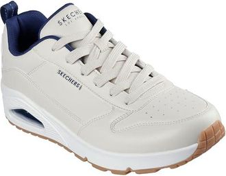 Skechers Homme Uno Alder Basket, White Duraleather/Blue Mesh, 42.5 EU