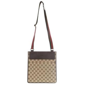 Gucci Sac bandouli&egrave;re en toile Pre-owned - Femme - Pre-owned - Brun - Taille: ONE Size