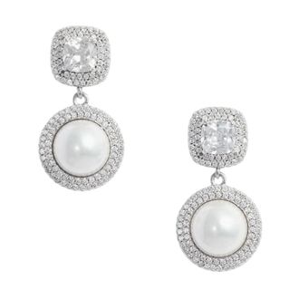 Self Portrait Femme, Accessoires, Gris, Taille: ONE Size Pearl Drop Earrings