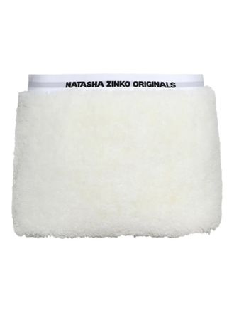 Natasha Zinko Mini Shearling-Handtasche - Wei&szlig;