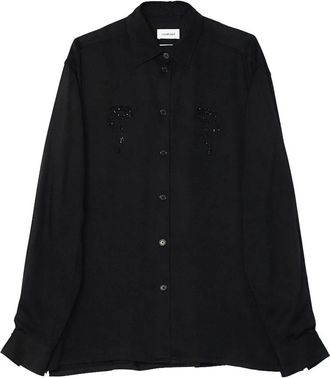 Soulland Carl Langarmshirt - - Blouses & Shirts - Damen - Schwarzk - XS/S