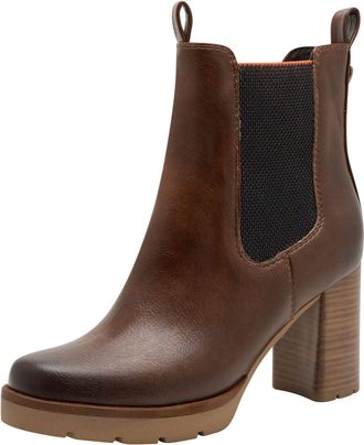Marco Tozzi Damen Chelsea Boots mit Blockabsatz Elegant, Braun (Cognac Comb), 36 EU