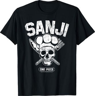 OnePiece Sanji Strohhut Piraten Koch Skull N Crossbones Anime T-Shirt