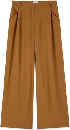 Oltre Femme, Pantalons, Brun, Taille: 42 FR Pantalon Palazzo en m&eacute;lange de viscose