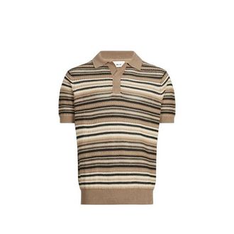 Nn.07 Polo maille Noam &agrave; rayures en lin