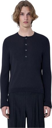 Our Legacy Homme, Pulls, Noir, Taille: XL Fine Henley