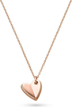 s.Oliver Necklace - Elegante Halskette aus poliertem 925er Silber - IP Ros&eacute;gold - Ankerkette 45 cm - wasserfest & hautfreundlich