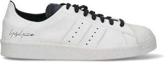 Yohji Yamamoto Low-Top Sneaker - Contrast-Detail White Leather Y-3 Superstar Sneake - Gr. 10_5 - in Weiß - für Damen