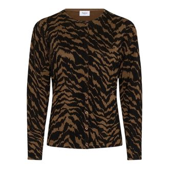 Saint Tropez ZhilaSZ R-neck Cardigan - - Knitwear - Damen - Braun - XS