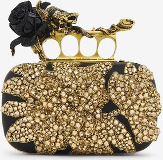 Alexander McQueen Knuckle Clutch mit Rosen- und Schlangenverzierung - Item 835585KR7841050
