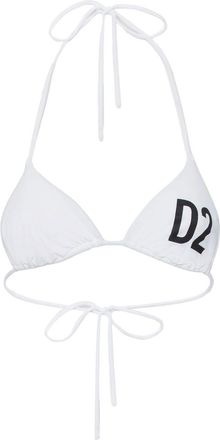 Dsquared2 haut de bikini à logo imprimé - Blanc