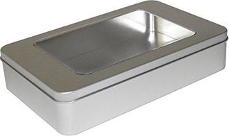 mikken Art 1x rechteckige Vorratsdose Keksdose mit Sichtfenster 20,8x13,1x 4,5cm