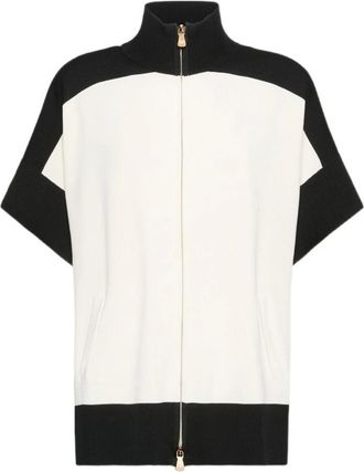 Elena Miro Femme, Pulls, Noir, Taille: 40 FR Cardigan Manches Courtes en Maille Viscose