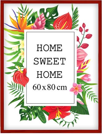 MG Design Rot Bilderrahmen 60 x 80 cm - Aus echtem Holz mit Acrylglas, zum Aufhängen & Aufstellen, für Fotos, Poster & Puzzle