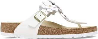 Birkenstock Femme, Chaussures, Blanc, Taille: 38 EU Gizeh Flowers Regular Fit