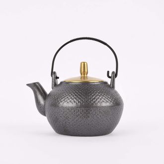 Schöner Leben Teekanne Glamour Porzellan schwarz Gold 750ml