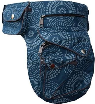 Gheri Sac banane de voyage en coton - Little Kathmandu - Bleu - Taille Unique