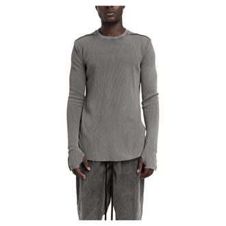 Thom Krom Homme, Tops, Gris, Taille: XL T-Shirt Manches Longues Structur&eacute;