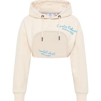 Carlo Colucci Cropped Oversize Sweatshirt - - Sweatshirts & Hoodies - Damen - Wei&szlig; - XL