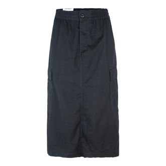 Carhartt Work in Progress Femme, Jupes, Noir, Taille: 36 FR Jupe Midi Trap&egrave;ze &agrave; Poches