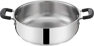 Lagostina Praktische Kasserolle aus Stahl 18/10 mit doppelten Silikongriffen, Topf für Induktion, Gas und Backofen bis 210°, 24 cm