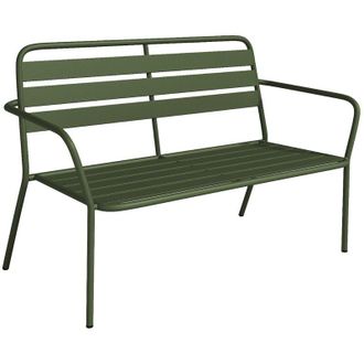 Vente-Unique Banc de jardin en m&eacute;tal - Kaki - MIRMANDE de MYLIA
